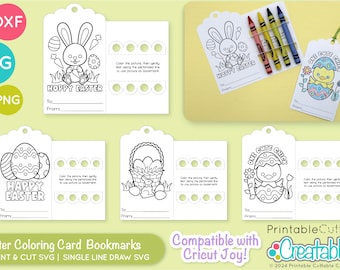 Set of 4 Valentine's Coloring Card Crayon Holder SVG Files D012 ...