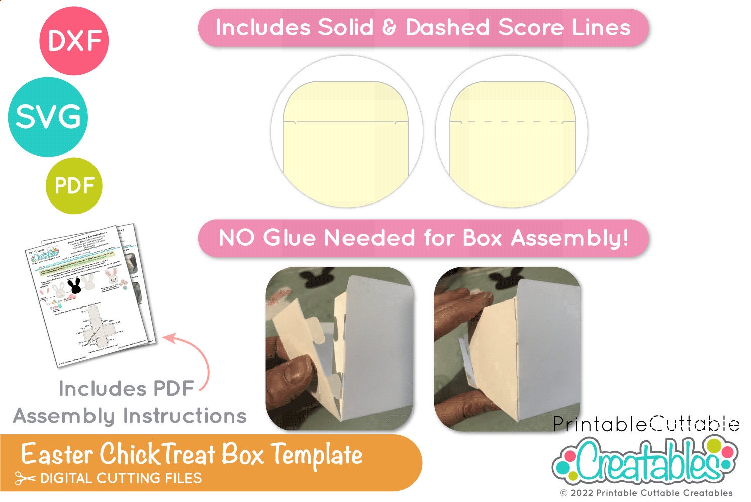 Easter Chick Treat Box SVG File D085 - Svg Dxf Pdf - Easter Candy Box ...