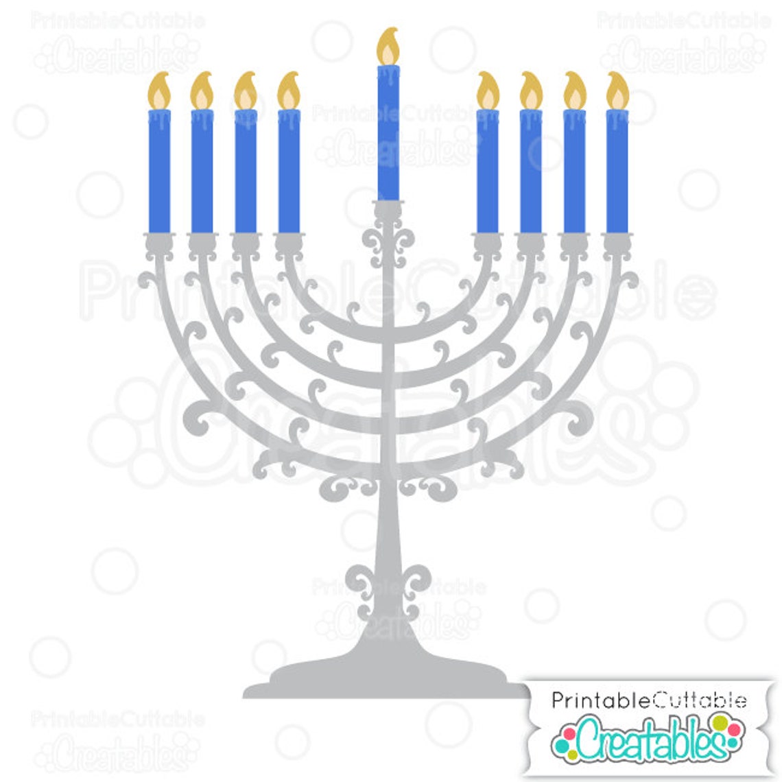 Hanukkah Menorah SVG Cut File & Clipart - Includes Limited Commercial ...