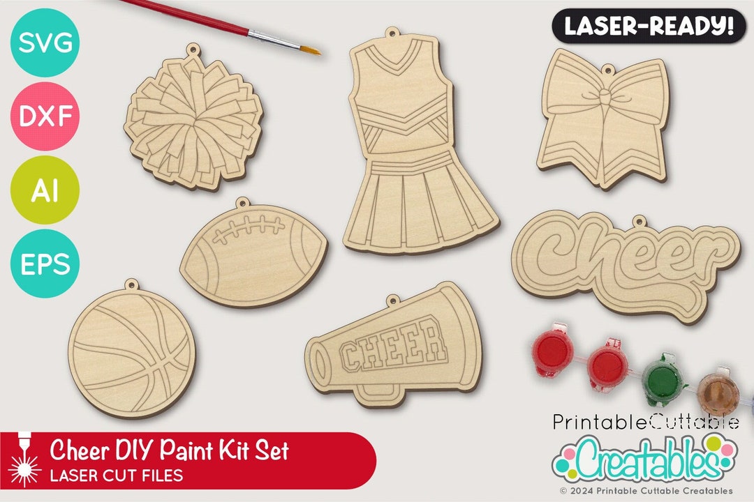 Cheer Paint Kit Laser Cut Files L013 - Svg / Dxf / Eps / Ai - Includes ...