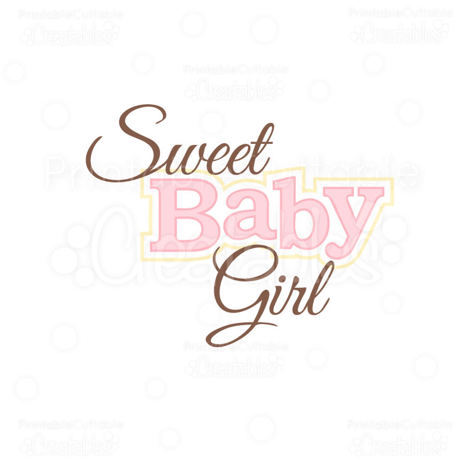 Sweet Baby Girl SVG Cut Files & Clipart Bundle ES001 Baby - Etsy