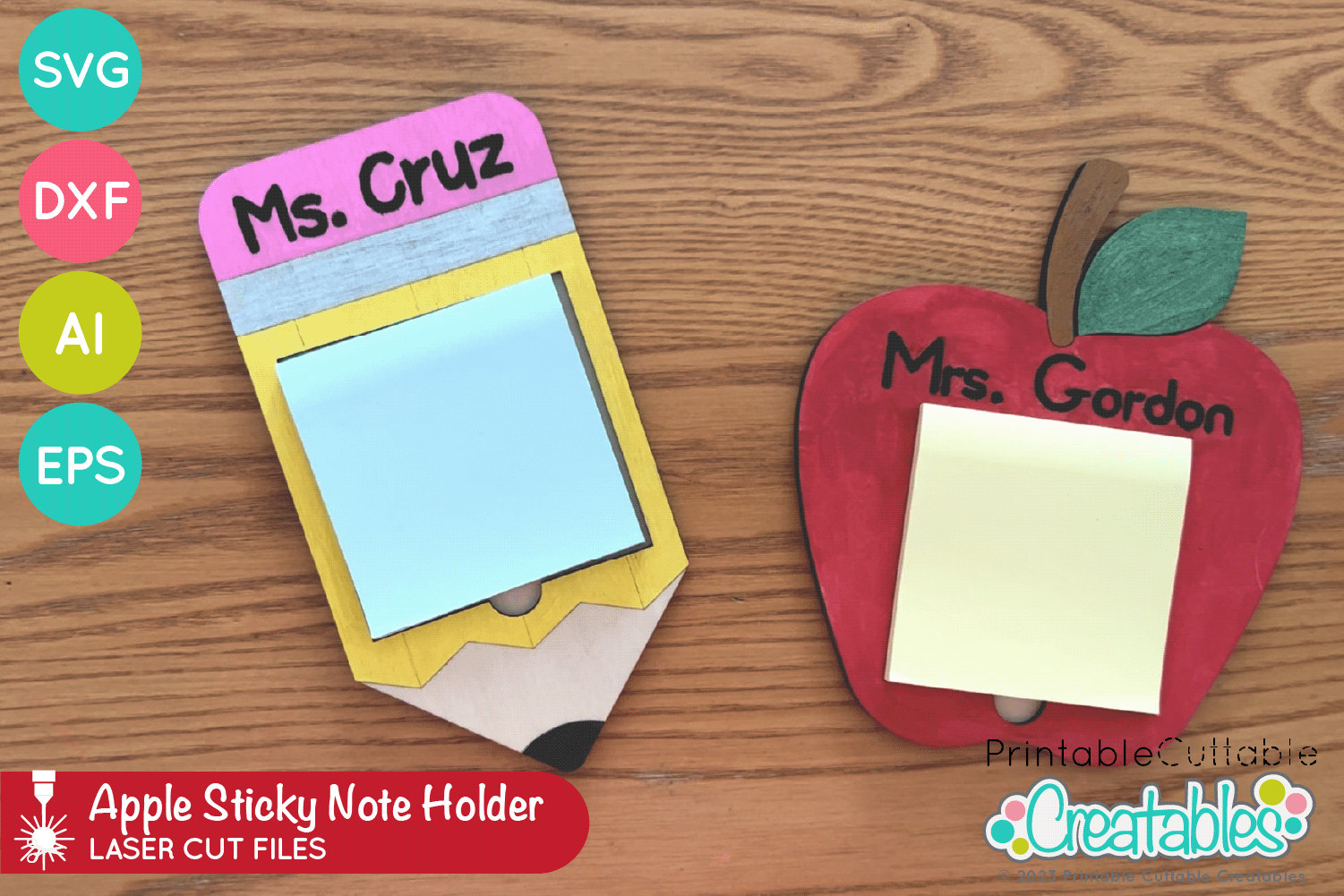 Apple Sticky Note Holder Laser Cut File L003 - Svg / Dxf / Eps / Ai ...