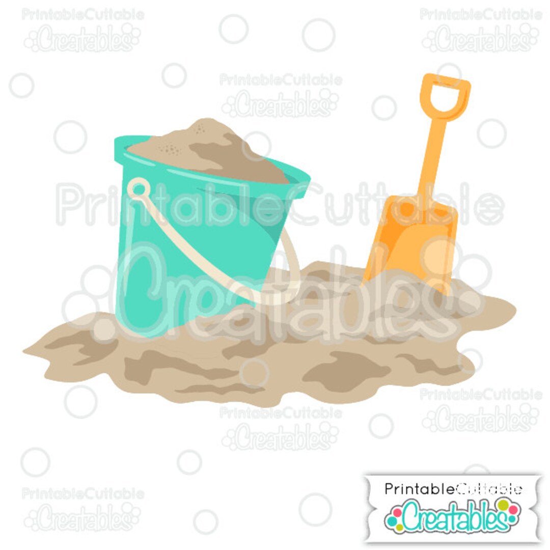 Sand Bucket 'n' Shovel SVG Cut Files & Clipart E144 - Includes Limited ...