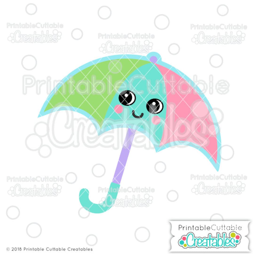 Cute Umbrella SVG File Clipart E370 - Svg, Dxf, Png, for Cricut ...