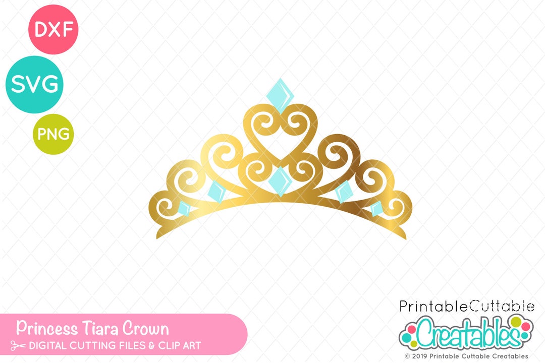 Princess Tiara SVG Cut File & Clipart E520 SVG DXF Files for Silhouette ...