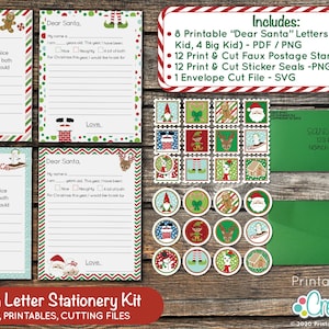 Printable Dear Santa Letter Stationery Kit D032 Png Pdf Svg Santa Wish ...