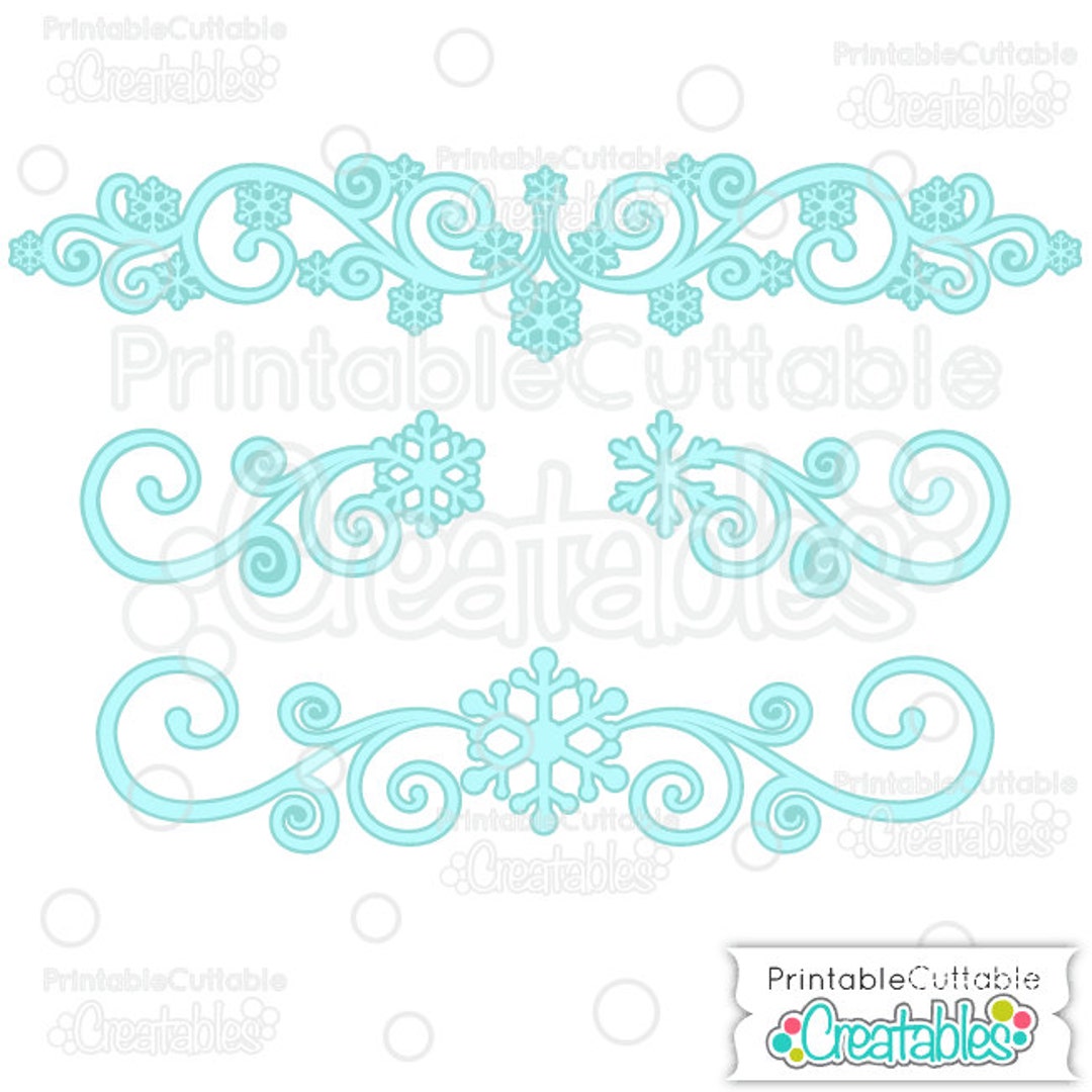 Snowflake Flourishes SVG Cut File & Clipart B006 Includes Limited ...