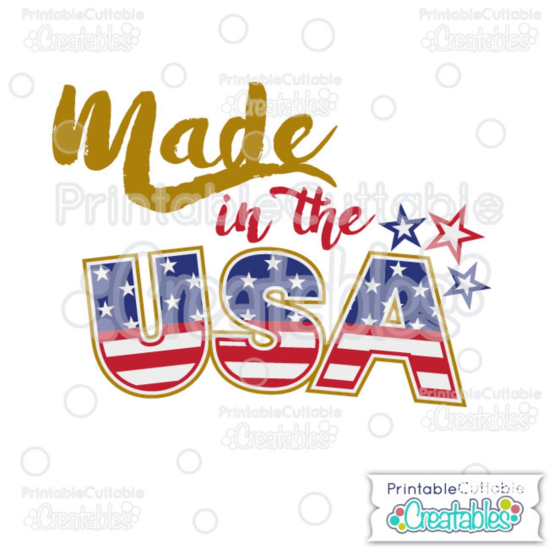 Made in the USA SVG Cut File & Clipart T026 - Patriotic Svg - July 4th ...