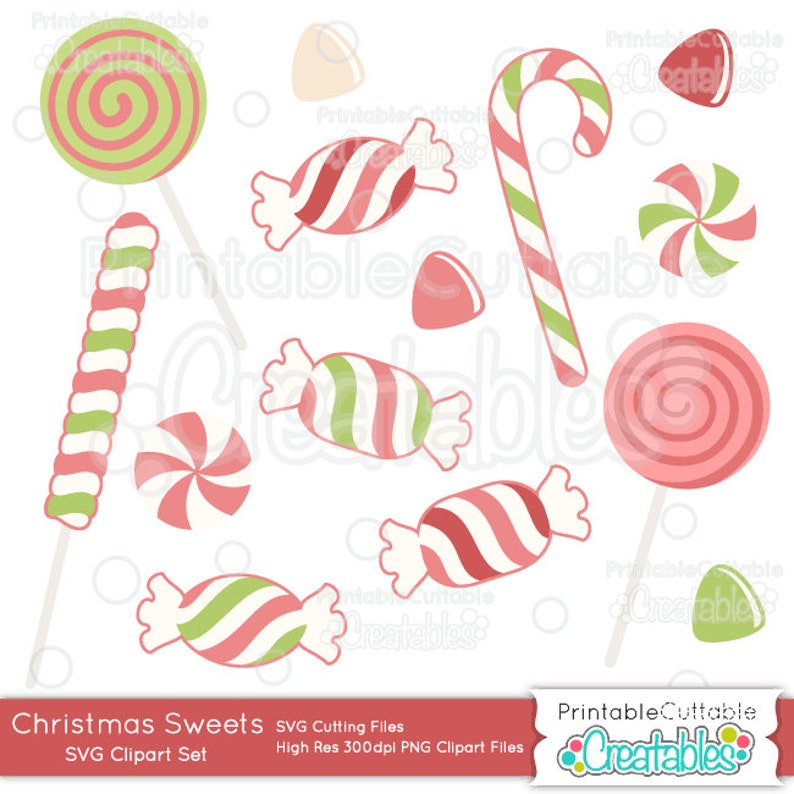 Christmas Sweets SVG Cutting Files & Clipart Set ES026 - Etsy