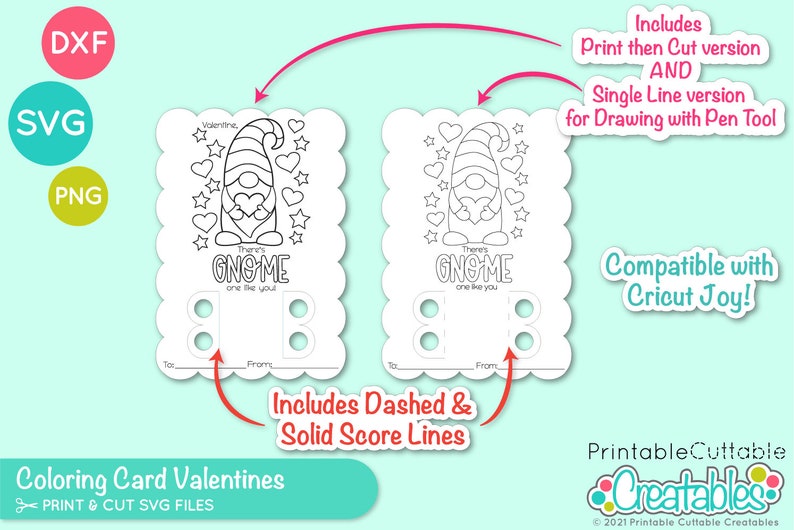 Valentine Coloring Cards SVG File D060 Svg Dxf & Pdf | Etsy