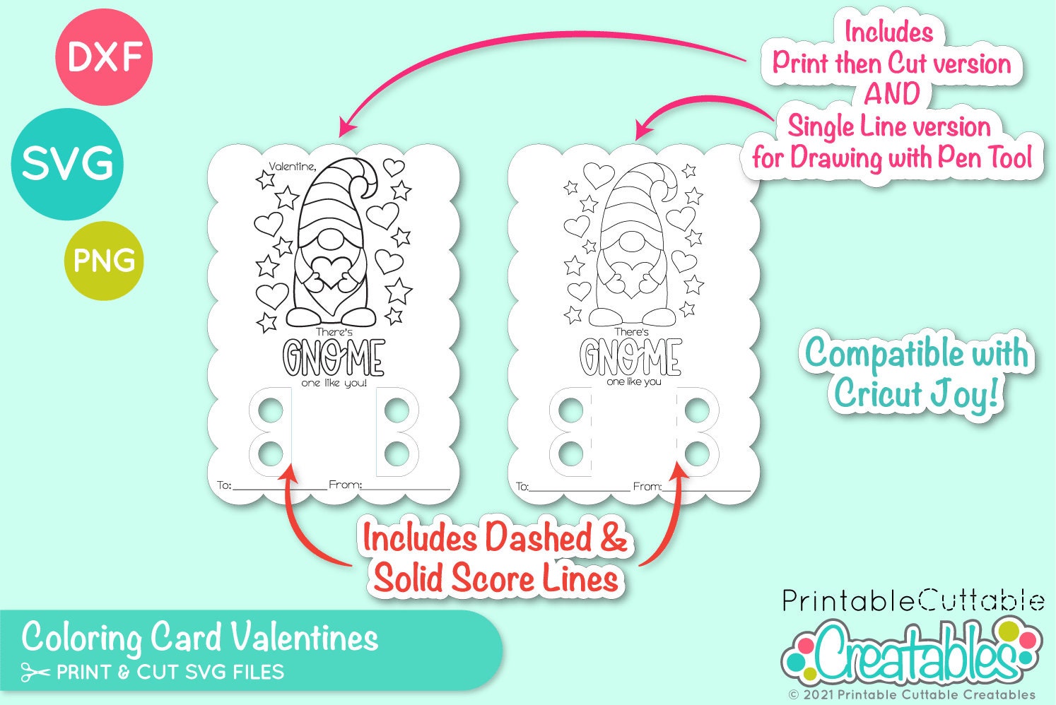 Valentine Coloring Cards SVG File D060 Svg Dxf & Pdf | Etsy
