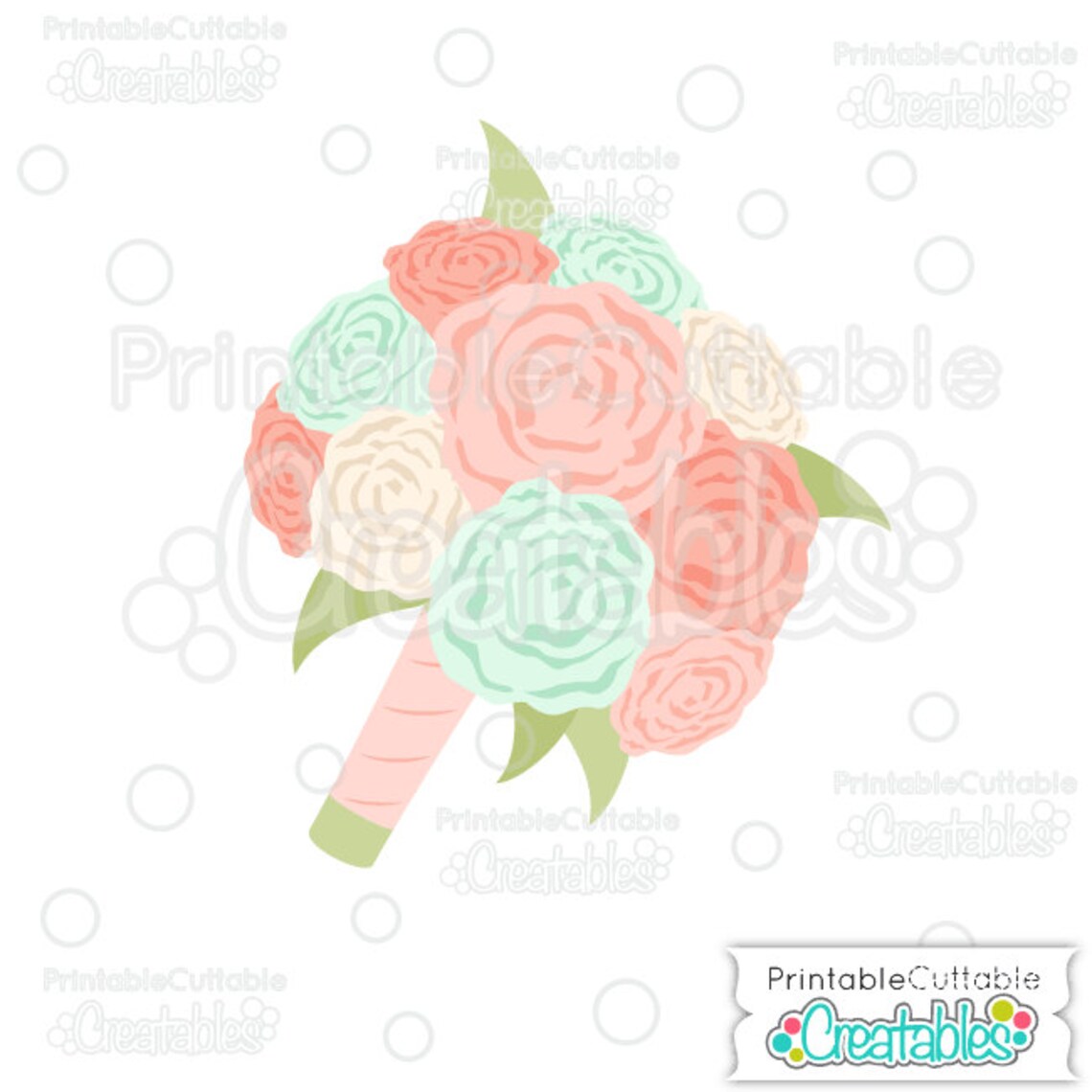 Wedding Flower Bouquet SVG Cut File & Clipart E233 Includes - Etsy