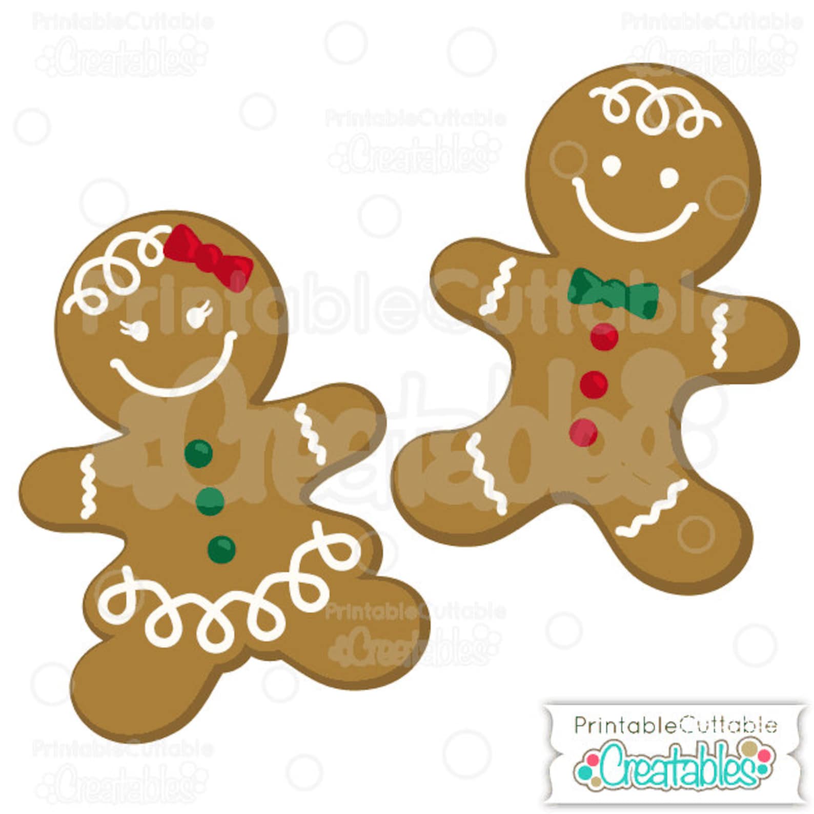 Gingerbread Cookies SVG Cut File & Clipart Includes Limited - Etsy