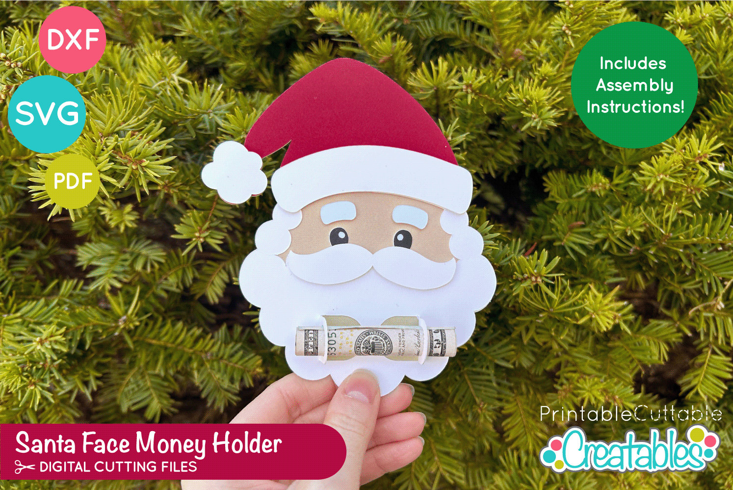 Christmas Santa Money Holder SVG File for Cricut Silhouette - Etsy