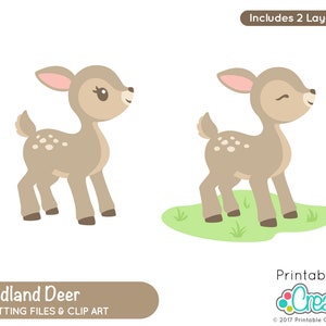 Cute Woodland Deer SVG Cut File & Clipart E258 Includes Limited ...