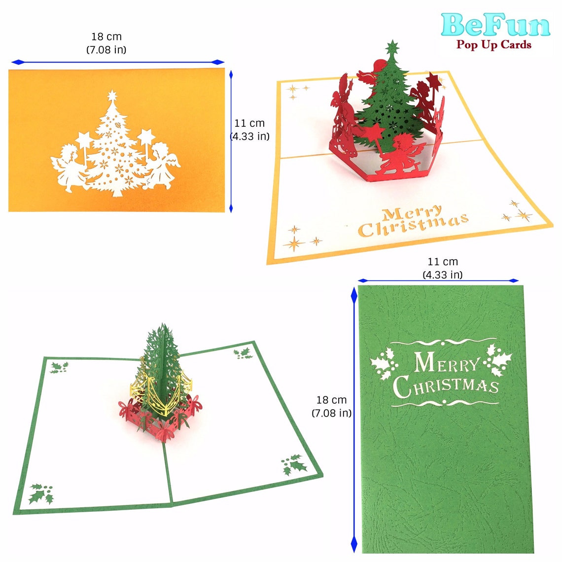 Pop up Christmas Cards Set Lot 10 Pcs Assortment- Value Boxed 3D ...