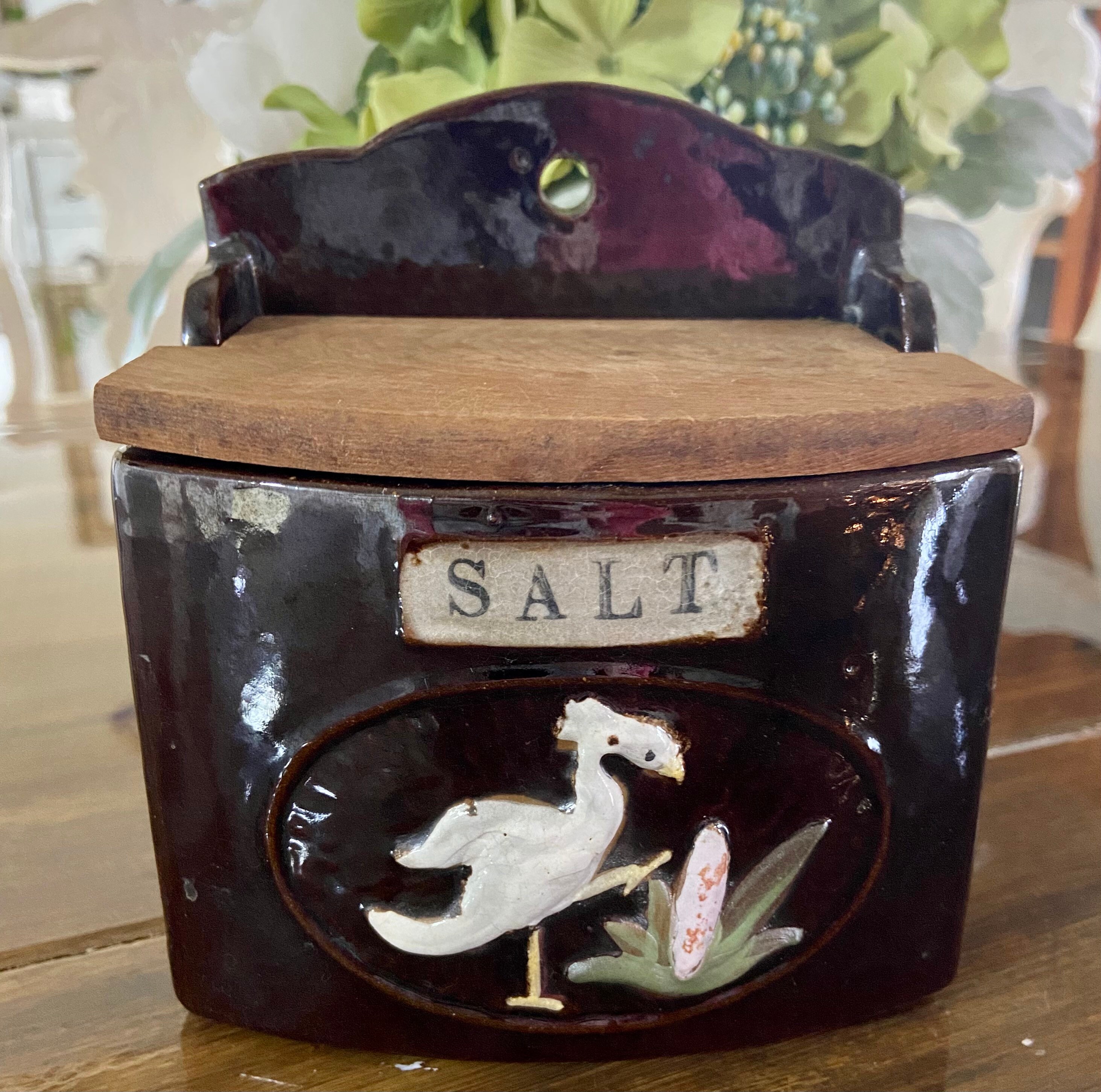 Collectibles Antique Salt Box Redware with Bird Made in Occupied Japan ...