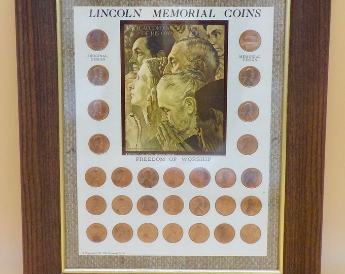 Framed Set of Lincoln Memorial Coins - Etsy