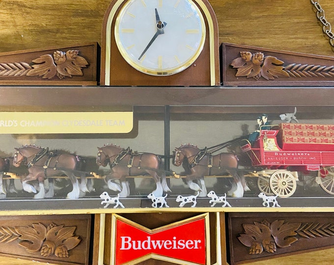 Vintage Budweiser Bar Clock/world Championship Clydesdale Team/vintage ...