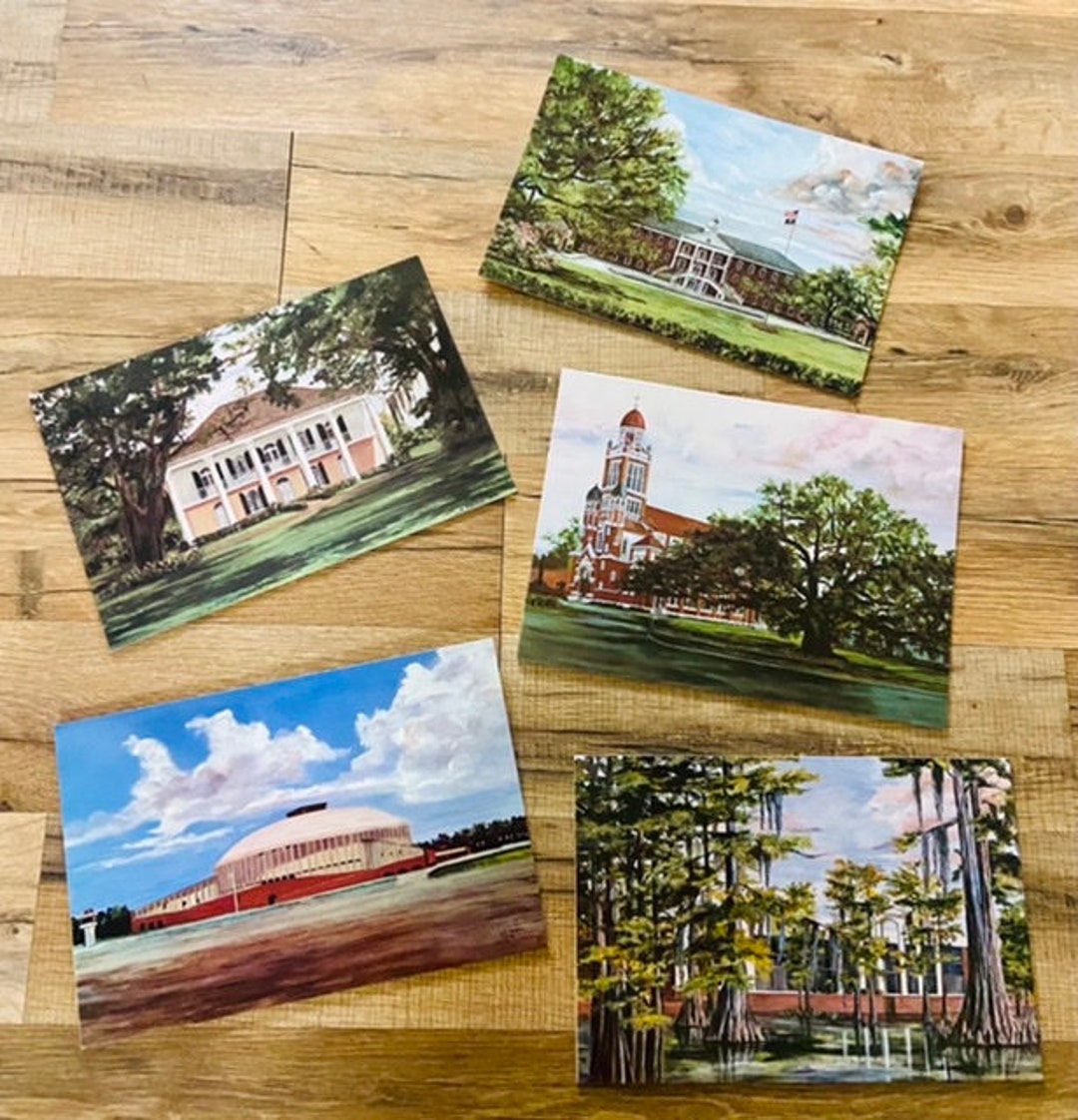 Louisiana Post Cards/la Artist/antebellum Home Art/cypress Tree - Etsy