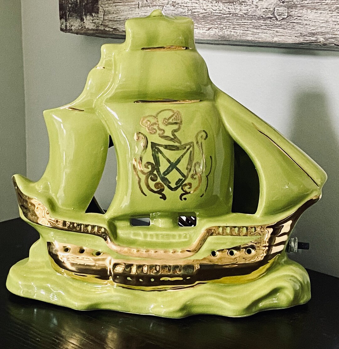 Vintage TV Lamp/1960s Nautical Green Lamp/mcm Home Decor/retro TV Lamp ...