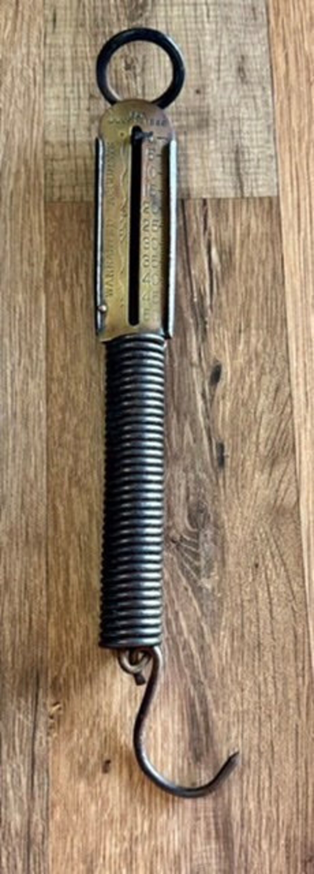 Vintage Hanging Scale/50 Lb. Spring Brass Scale/vintage Hardware ...