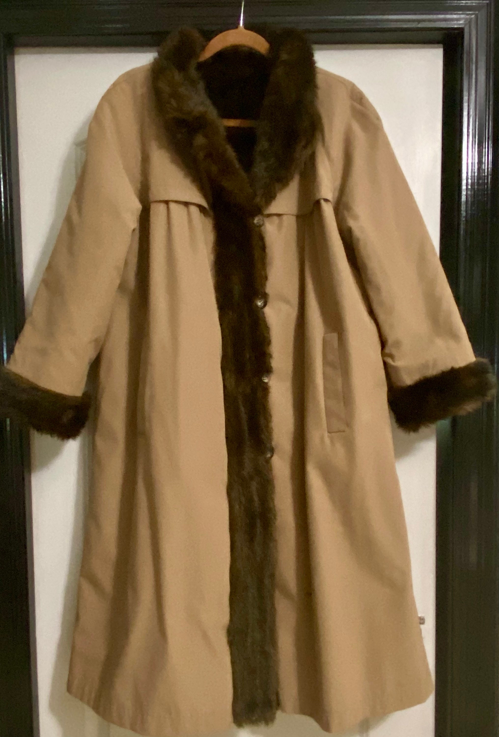 Vintage Reversible Faux Fur Rain Coat/women's Trench | Etsy