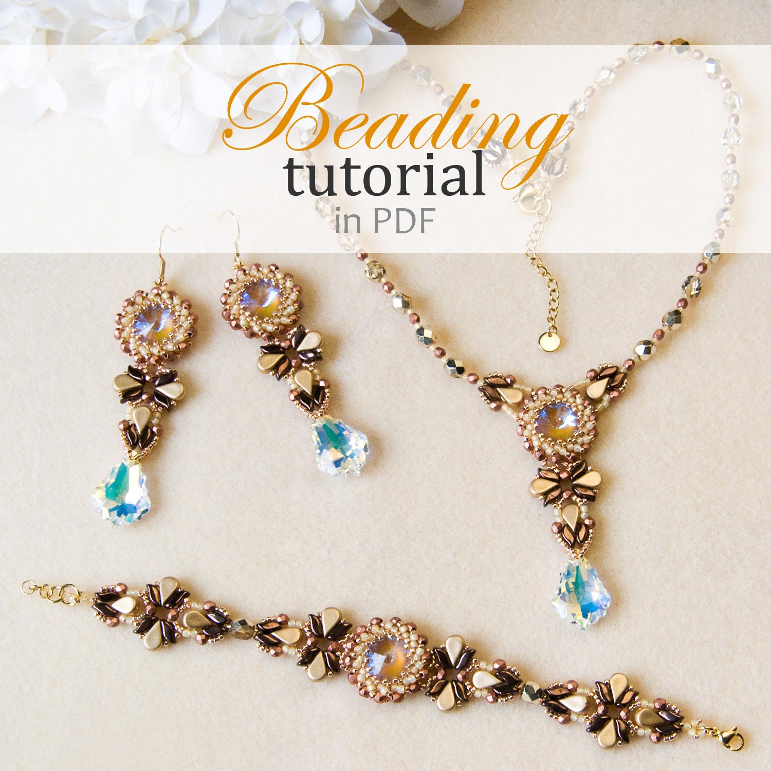 Beading Tutorial, Suzette, Advanced, Jewelry Set Including Earrings ...
