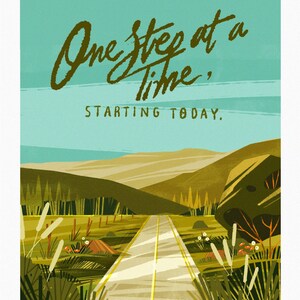 One Step at a Time Mini Art Print / Interior Illustration - Etsy