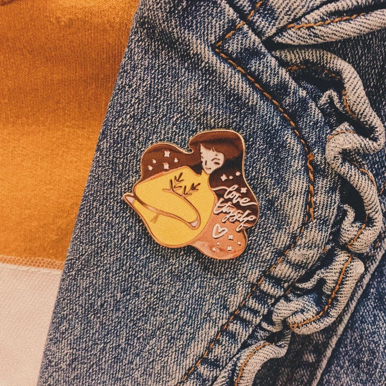 Love Thyself Hard Enamel Pin Self Love Etsy