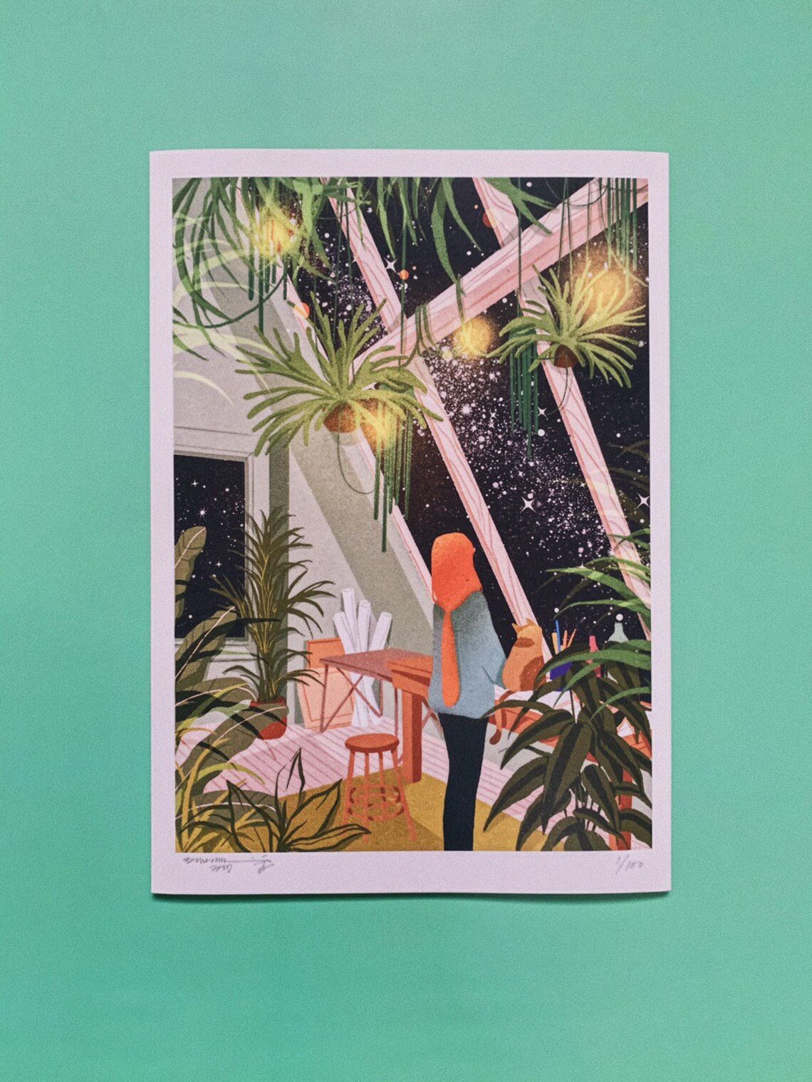 Flickering Night Lights A4 Art Print / Interior Illustration - Etsy