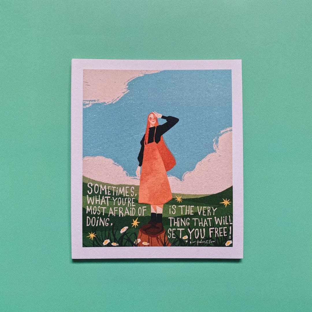 Set Yourself Free / Cute Girl Illustration , Inspiring , Positive ...