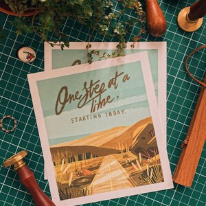 One Step at a Time Mini Art Print / Interior Illustration - Etsy