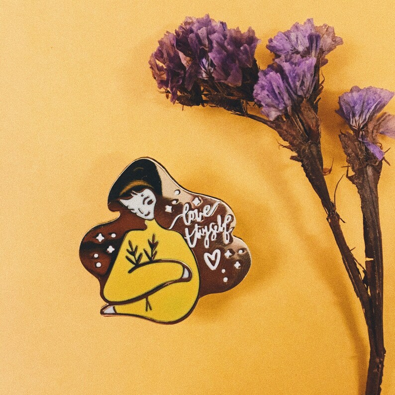 Love Thyself Hard Enamel Pin Self Love Etsy