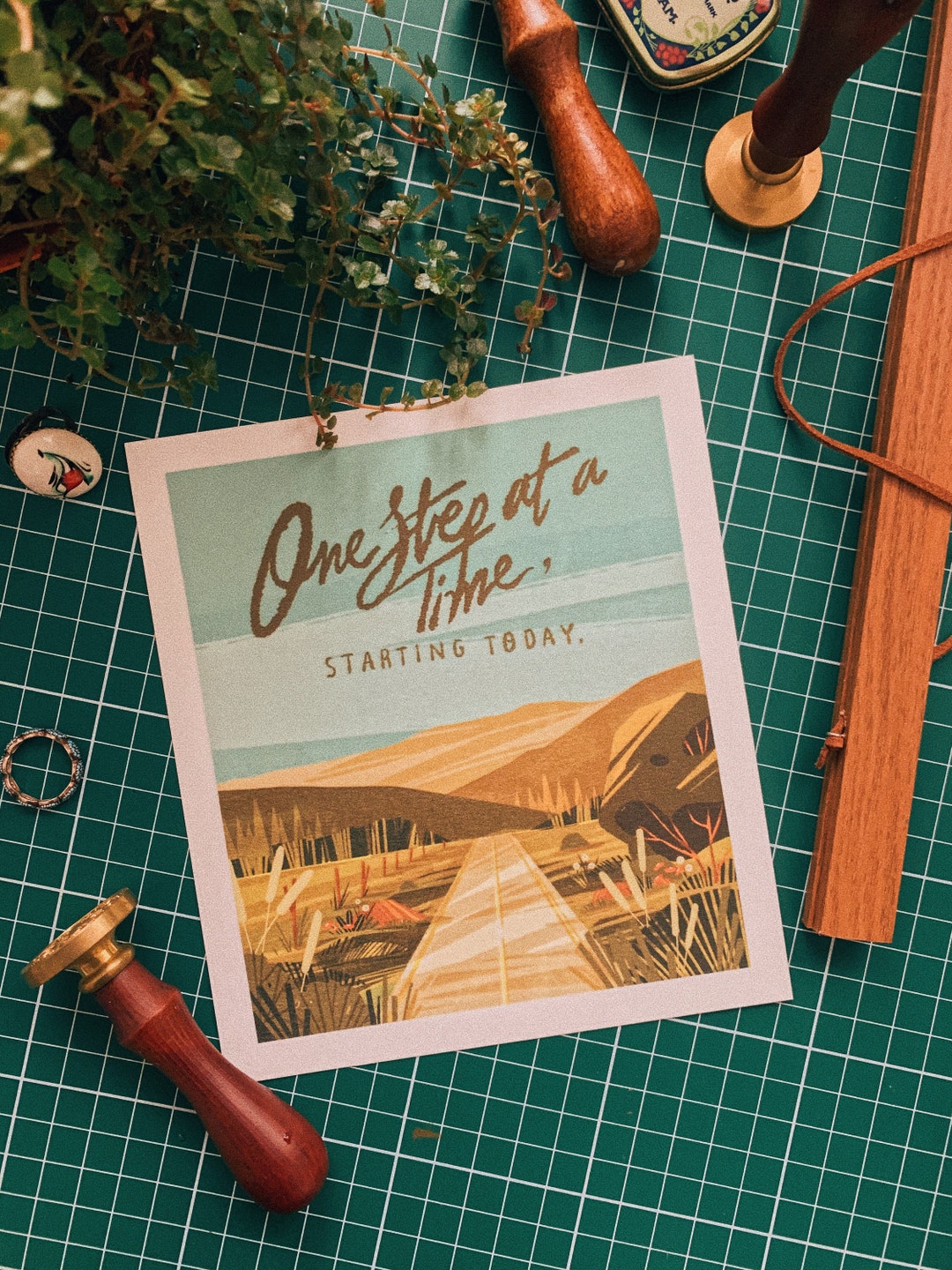 One Step at a Time Mini Art Print / Interior Illustration - Etsy