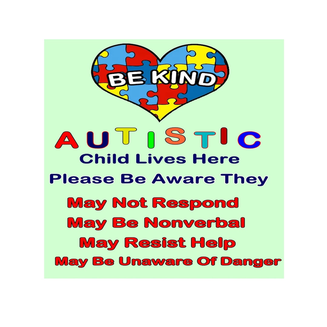 Autistic Child Lives Here Window or Door Decal Sticker - Etsy