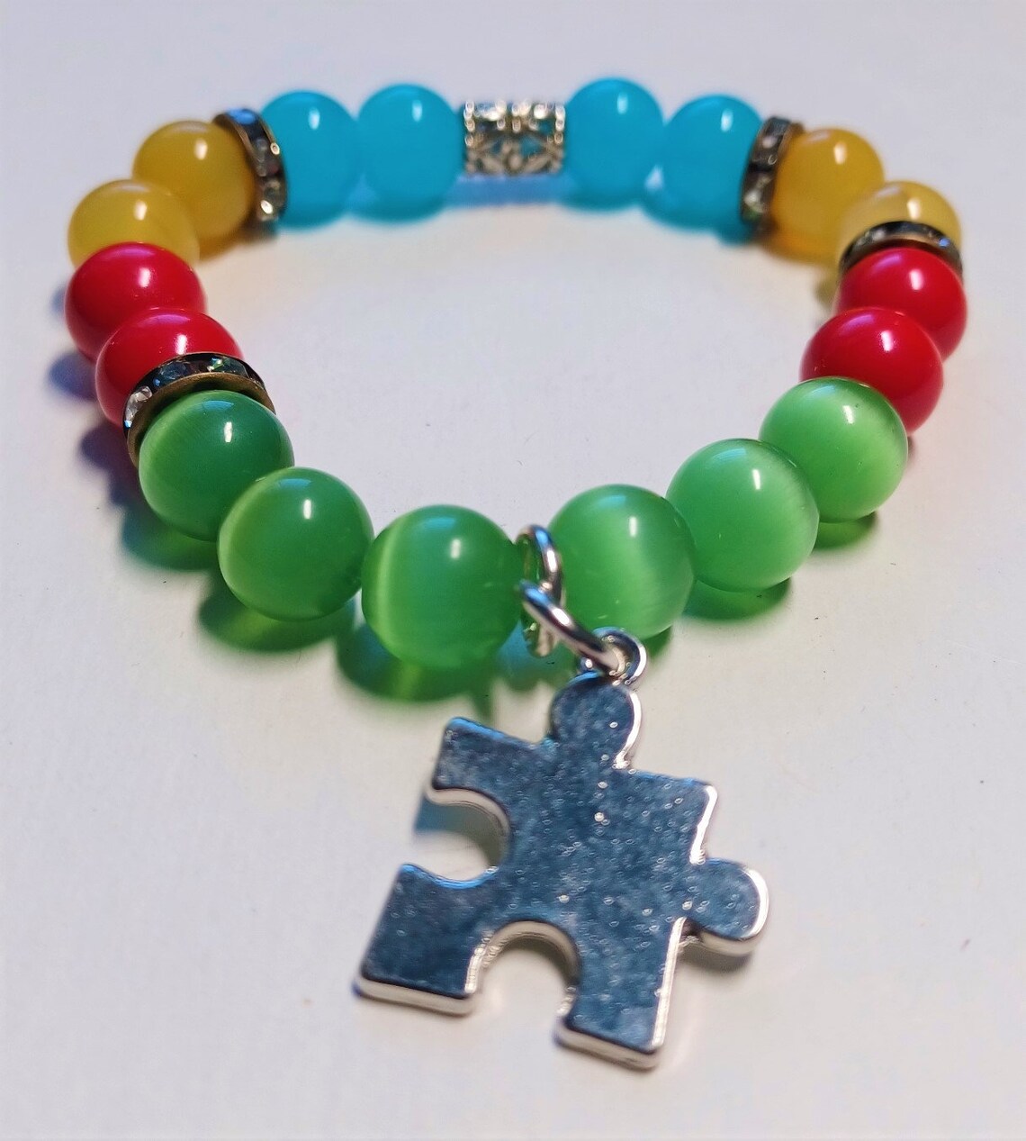 Autistic Support Beaded Stretchy Bracelet - Etsy