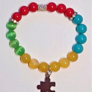 Autistic Awareness Beaded Stretchy Bracelet - Etsy