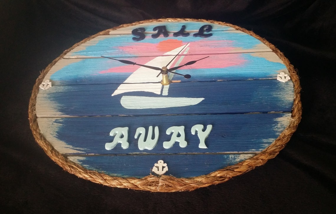 Nautical Sail Away Clock - Etsy
