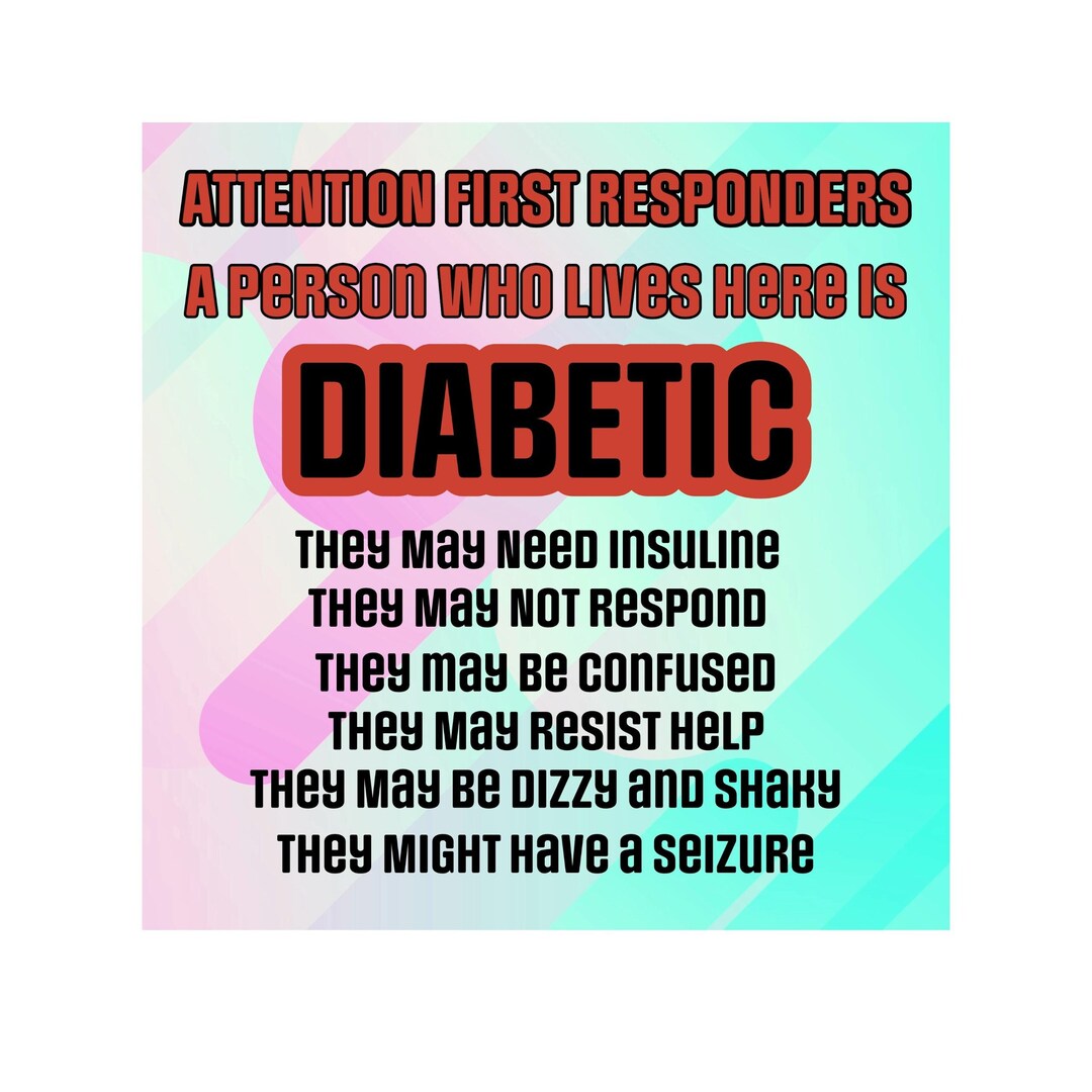 A Person Lives Here is Diabetic Window - Door Decal Sticker - Etsy