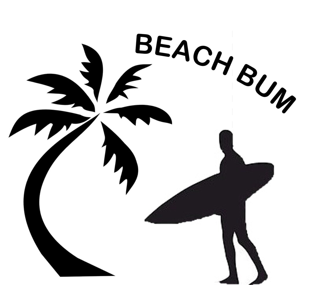 Beach Bum Car-window-door Sticker Decal - Etsy