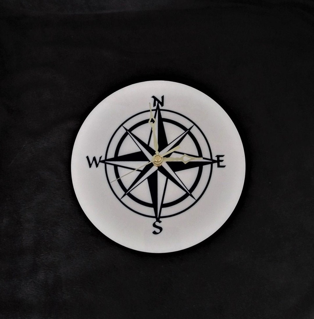Nautical Compass Rose Clock - Etsy