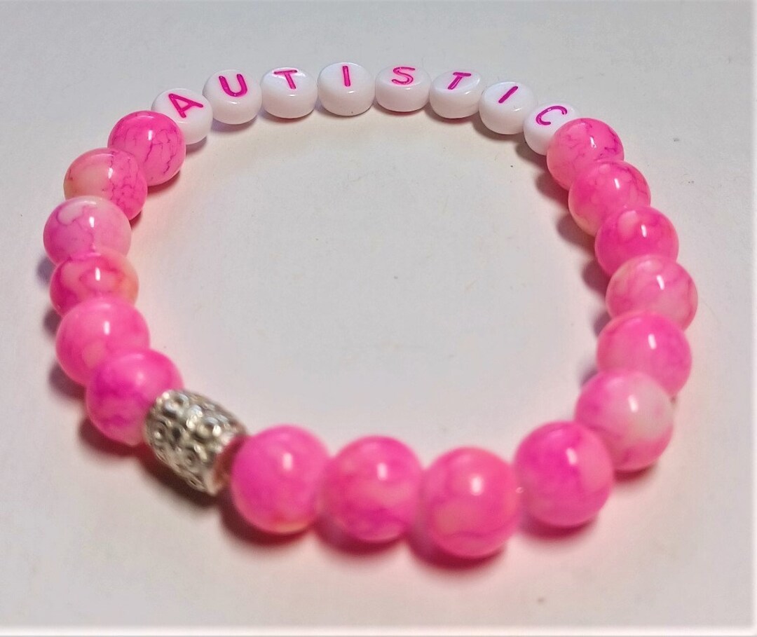 Autistic Awareness Pink Beaded Stretchy Bracelet - Etsy