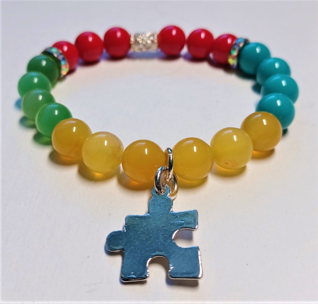 Autistic Awareness Beaded Stretchy Bracelet - Etsy