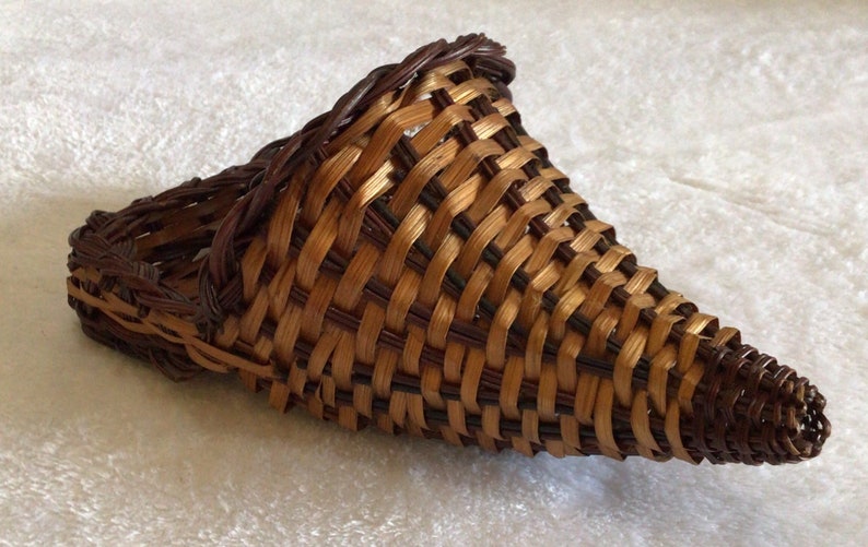 Cornucopia/horn of Plenty Basket- Fall/autumn Decor- Two Tone Bamboo ...