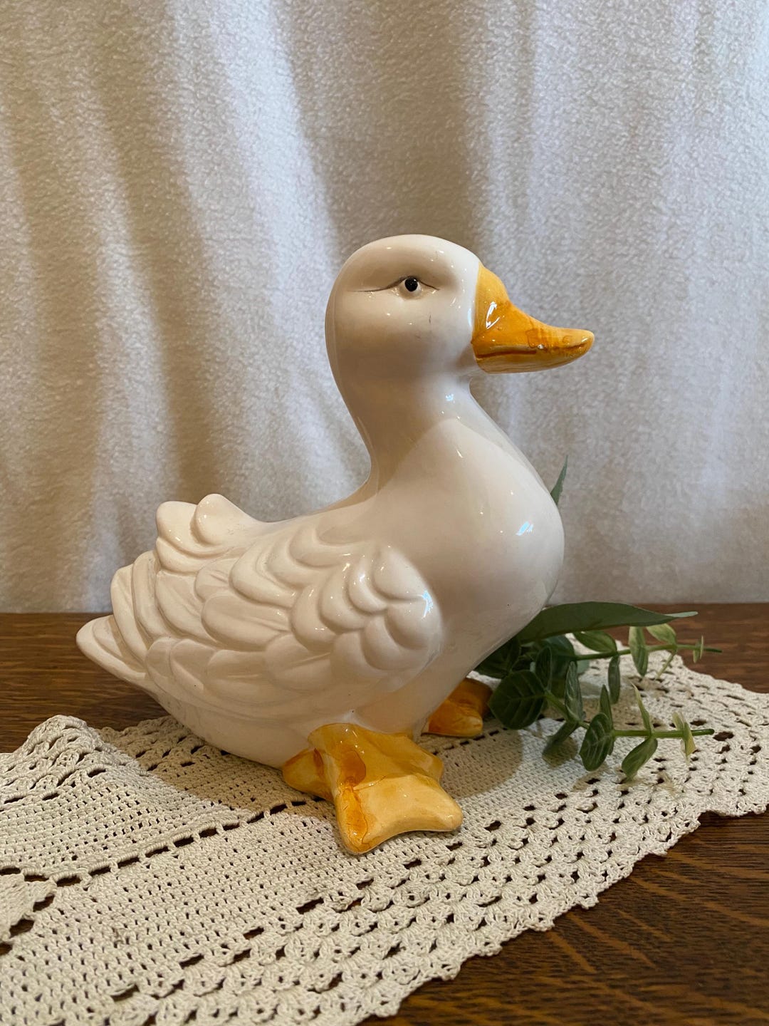 White Duck/goose Ceramic Figurine Vintage - Etsy