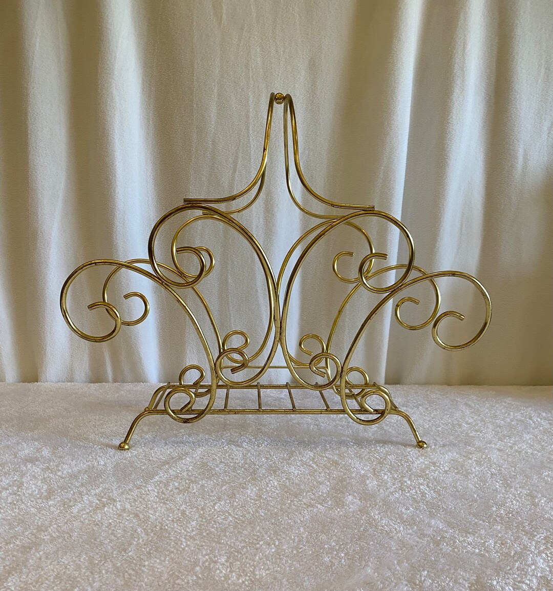 Magazine Rack/album Rack/file Rack Brass Tone Vintage - Etsy