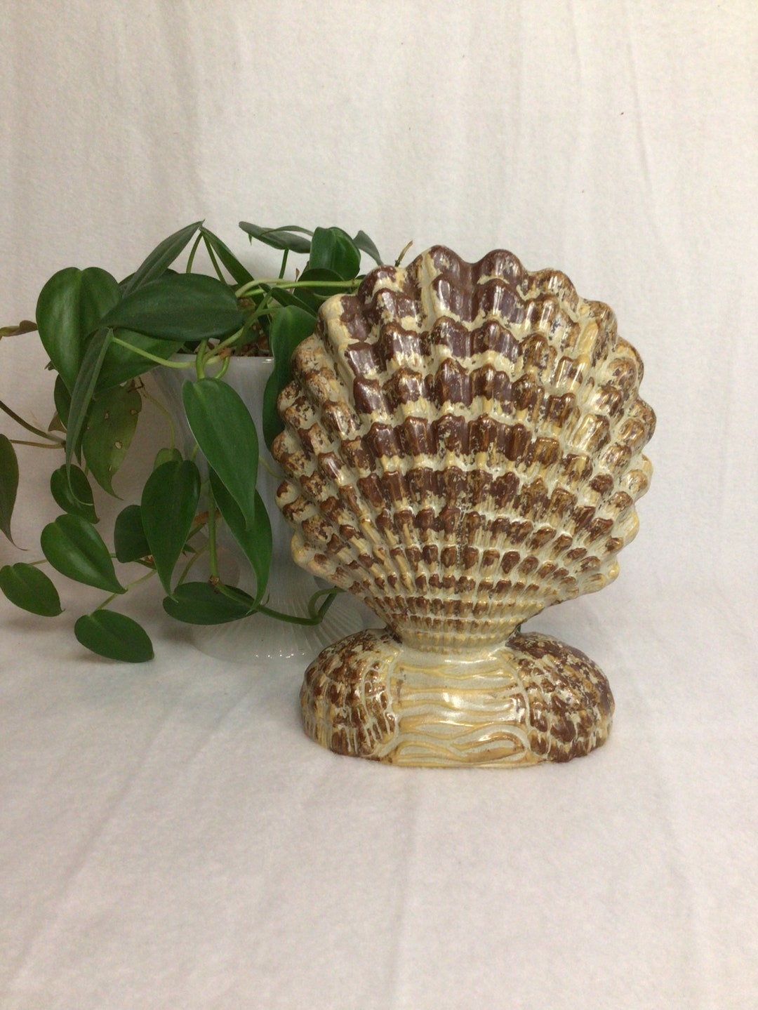 Seashell/clam Shell/scallop Vase - Glazed Ceramic-made in Japan ...