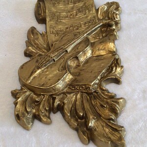 MCM Musical Instruments Wall Plaques/decor- Gold Tone- HODA 1979 Signed ...