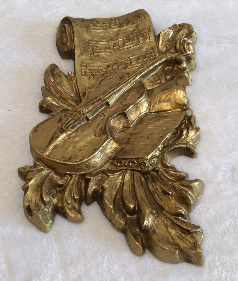 MCM Musical Instruments Wall Plaques/decor Gold Tone HODA - Etsy